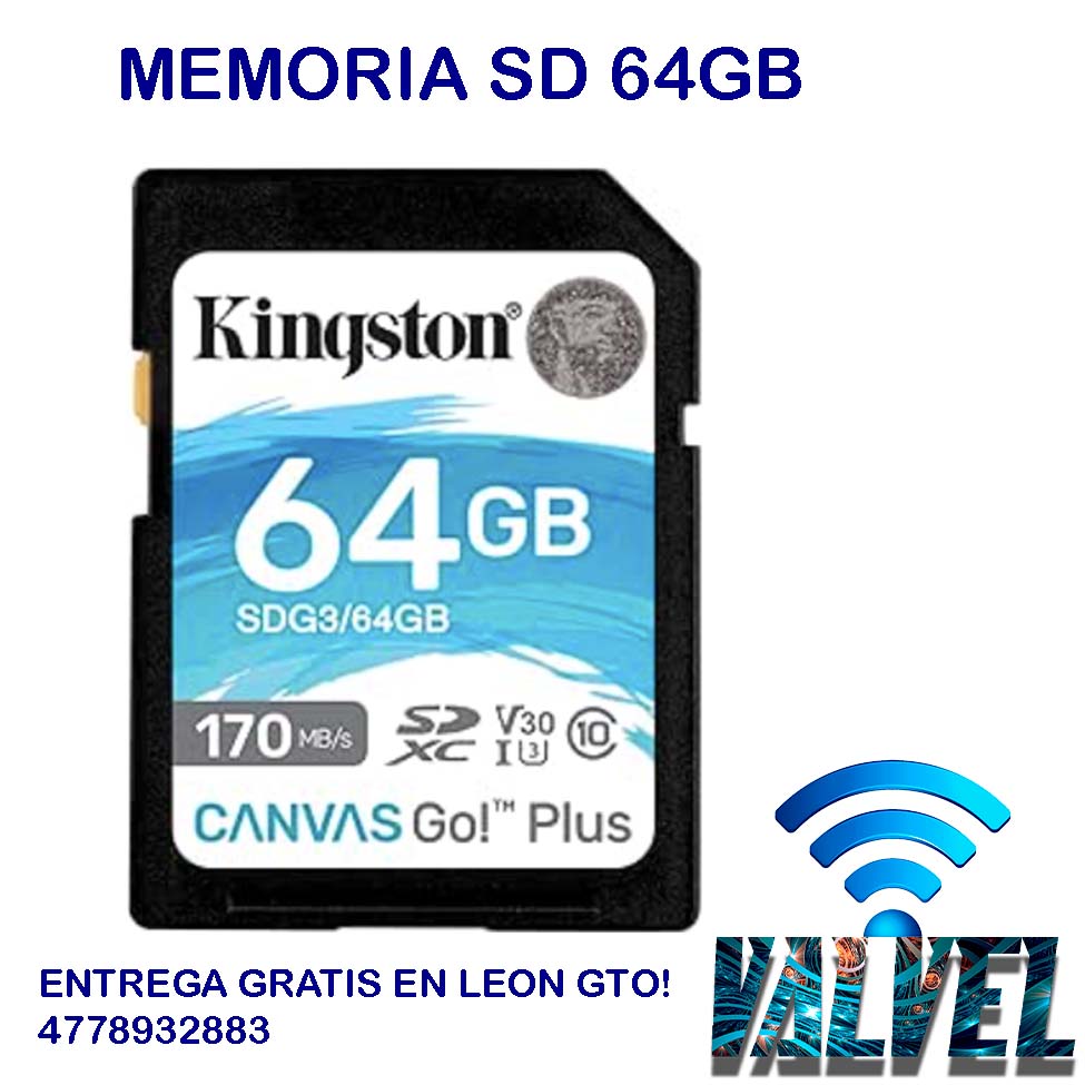 MEMORIA SD 64 GB KINGSTON - VALVEL ELECTRONICS